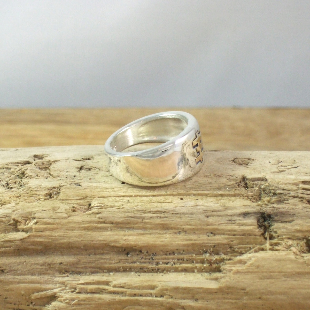 14K Yellow Gold and Sterling Silver Psychic Cross Ring – Love Jesse Designs